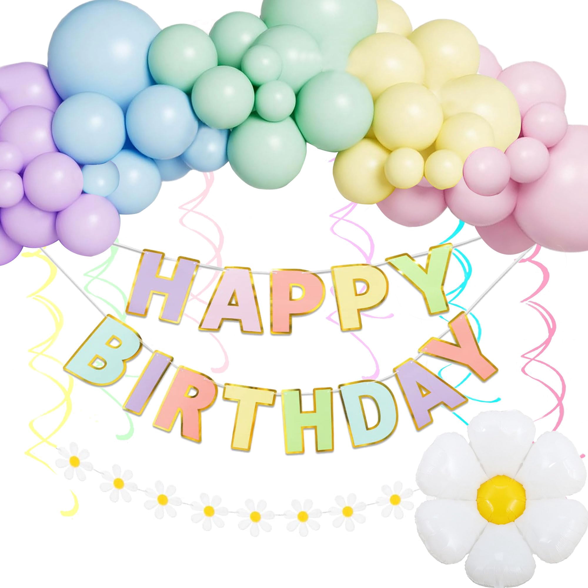 Rainbow Happy Birthday Decor KEF16 Banner, Colorful Happy Birthday ...