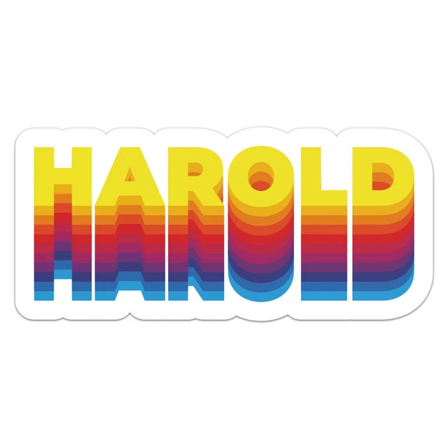 Rainbow Harold Name Sticker Phone Decal Water Bottle Stickers Car ...
