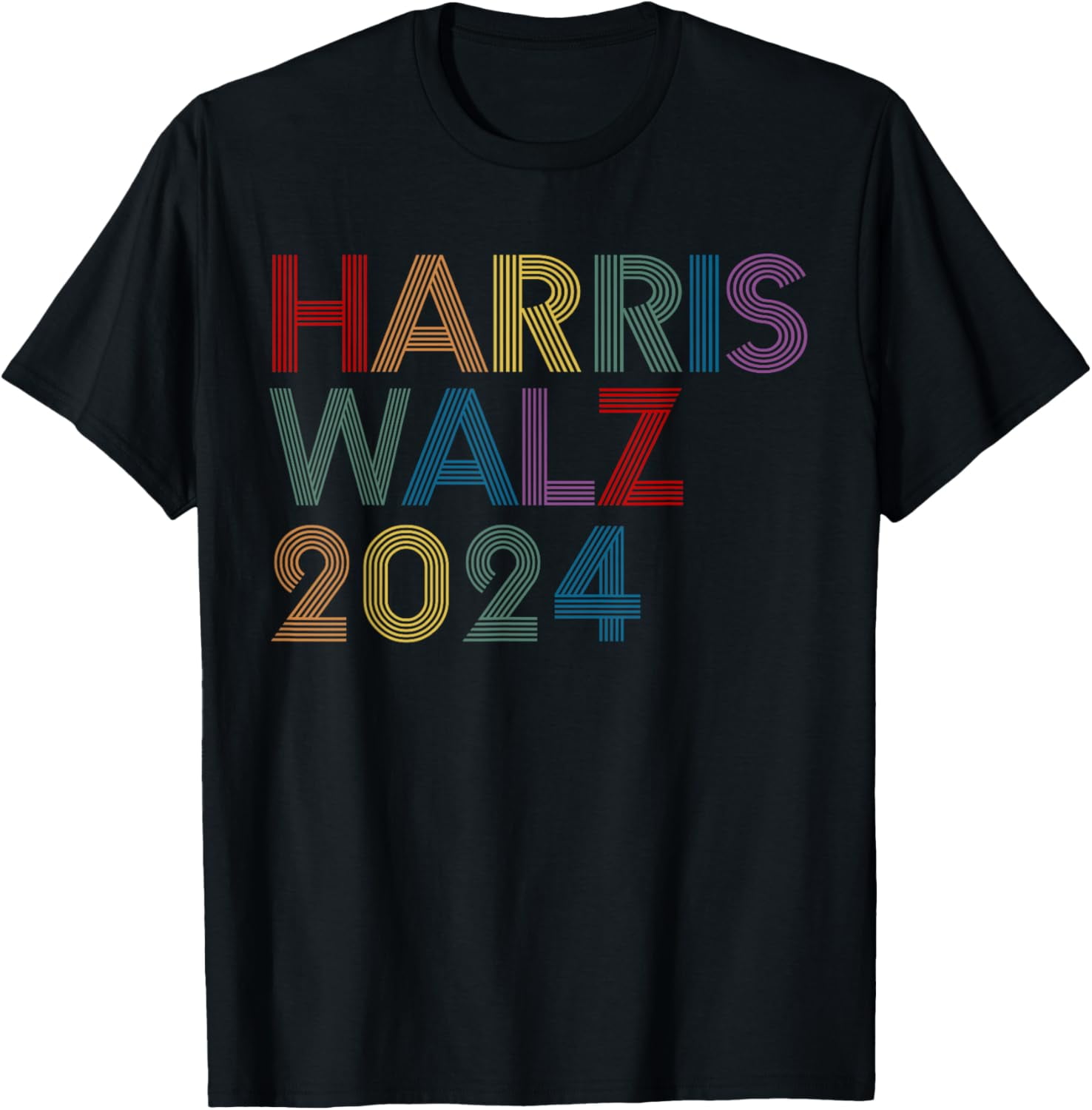 Rainbow Harris Waltz 2024 Election Kamala Harris Tim Walz T-Shirt ...