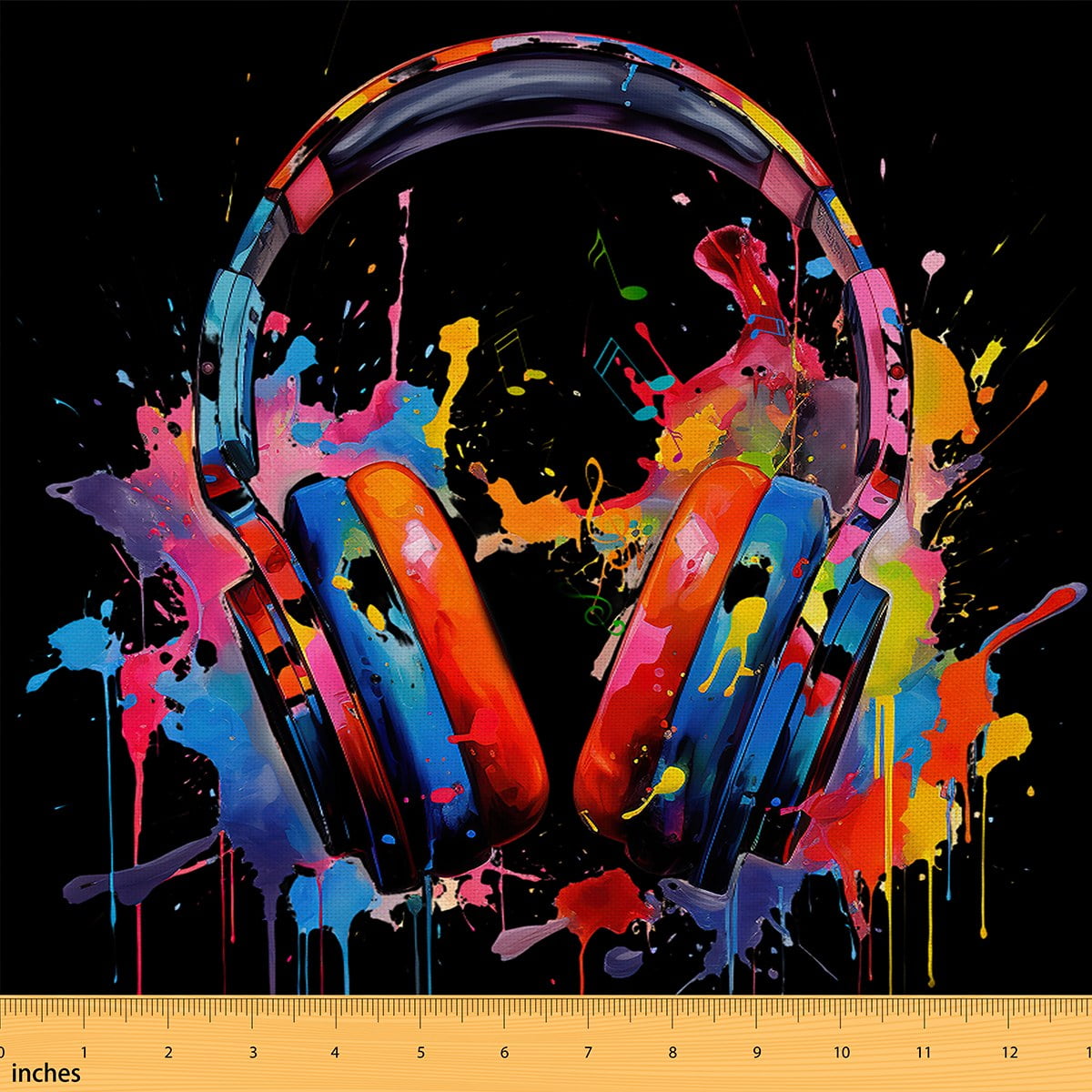 Rainbow Headphone Fabric By The Yard Watercolor Headset Upholstery ...