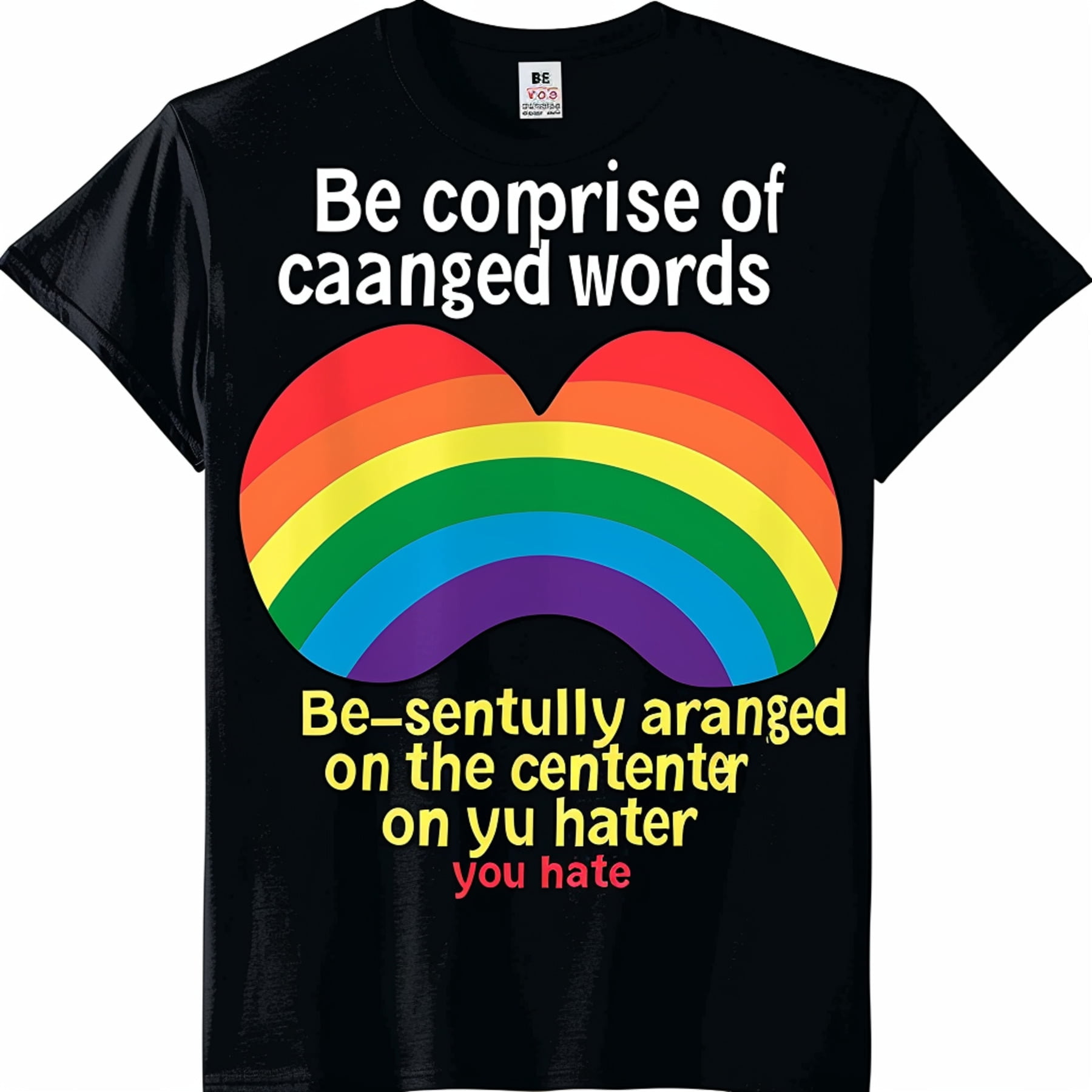 Rainbow Heart Lgbt Pride T Shirt Be Sentence Careful Who You Hate