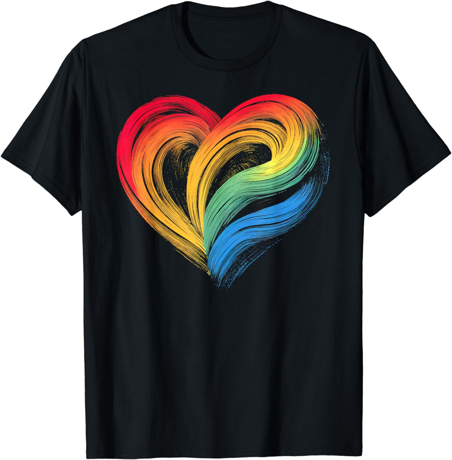 Rainbow Heart LGBTQ Flag Gay Pride Parade Love Is Love Wins T-Shirt ...