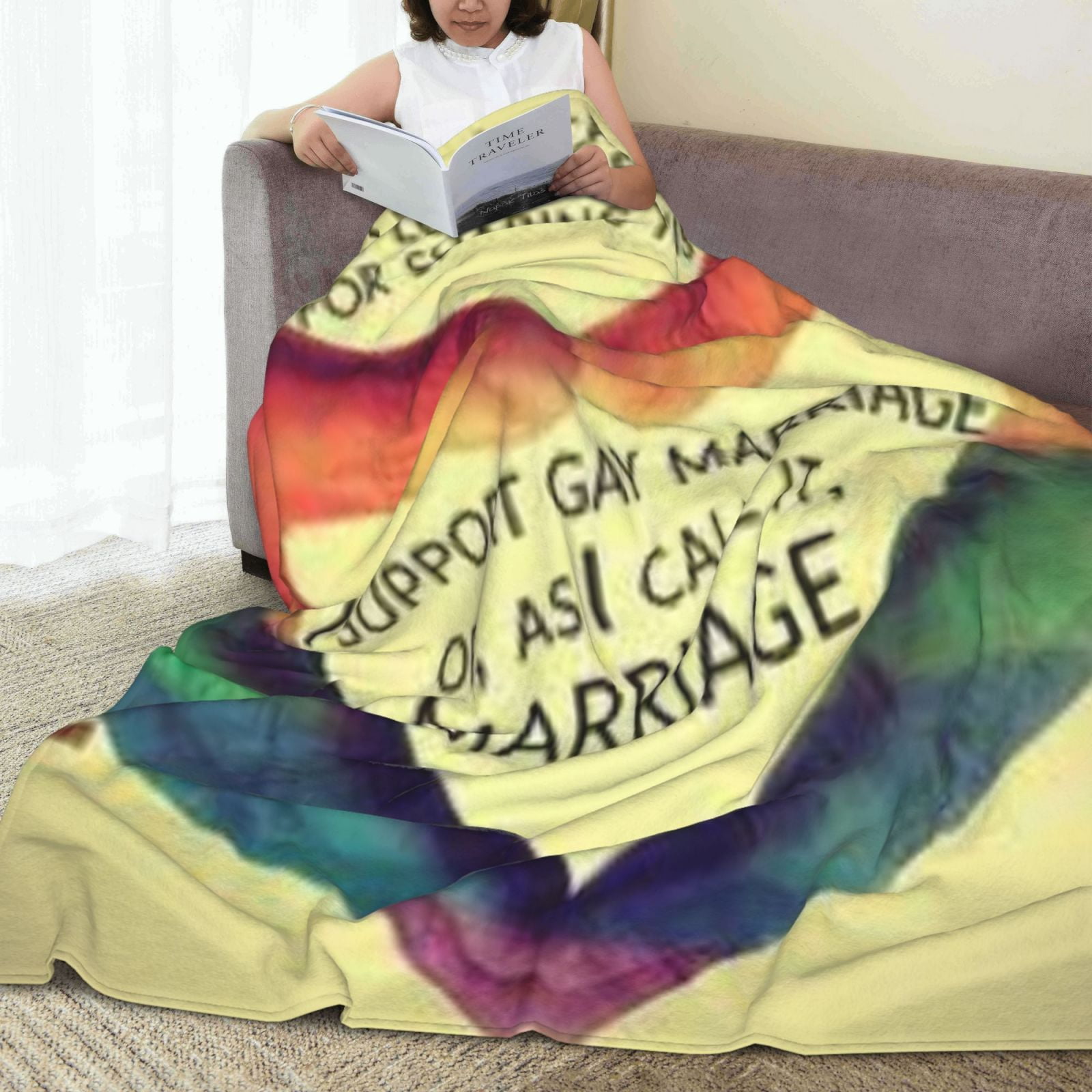 Rainbow Heart Marriage Equality Flannel Blanket - LGBTQ+ Pride Support ...