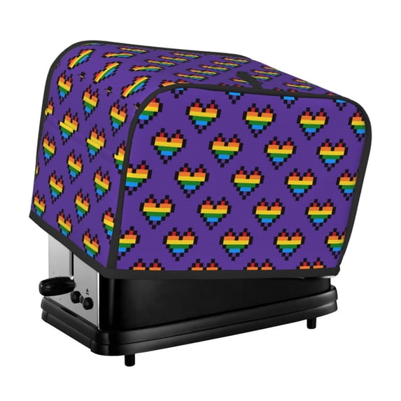 Rainbow Heart Pixel Art LGBT 2 Slice Toaster Cover Bread Maker Dust ...