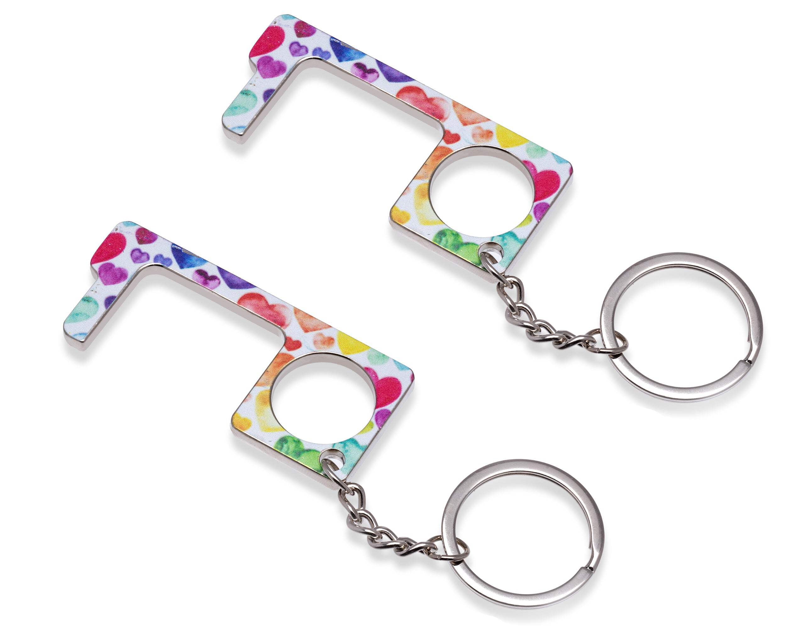 Rainbow Hearts No-touch Keychain Tool - Set Of 2 - Walmart.com
