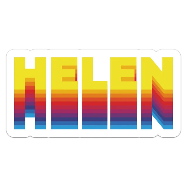 Rainbow Helen Name Sticker Phone Decal Water Bottle Stickers Car Decals ...
