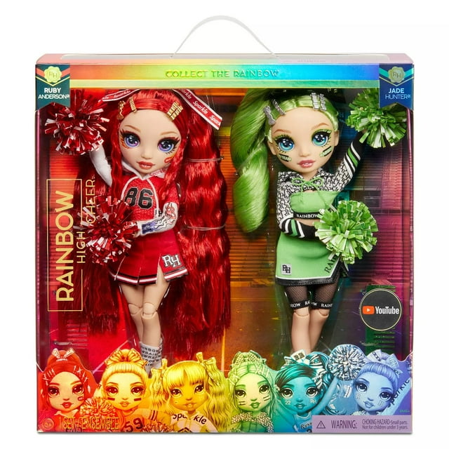 Rainbow High Cheer Fashion Dolls 2 Pack - Ruby Anderson and Jade Hunter - Walmart.com