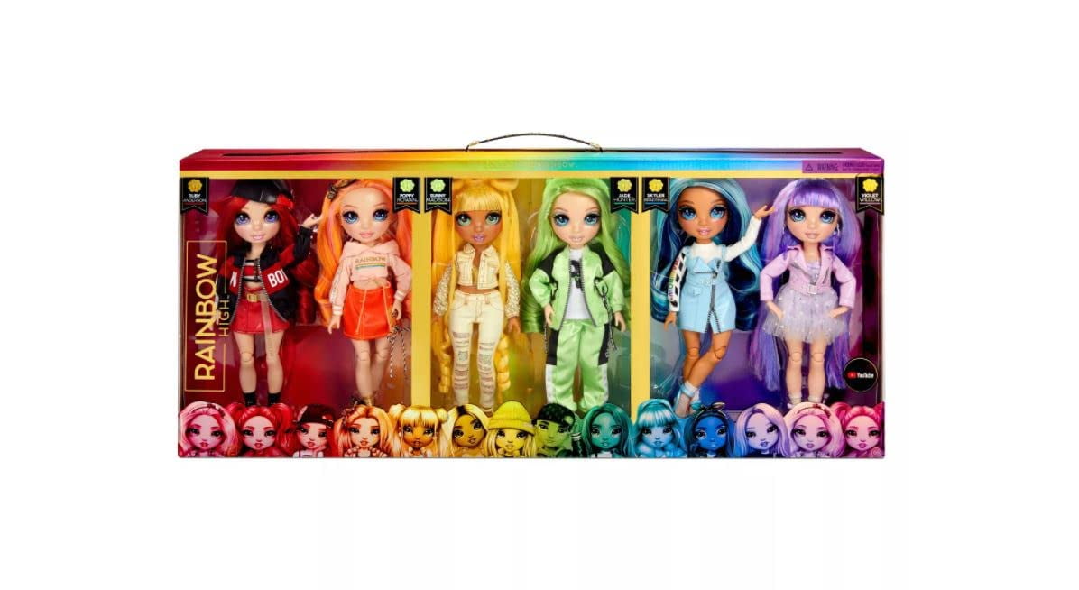 Rainbow High Collect Rainbow Fashion Doll MEGA 6 Pack Bundle Includes ...