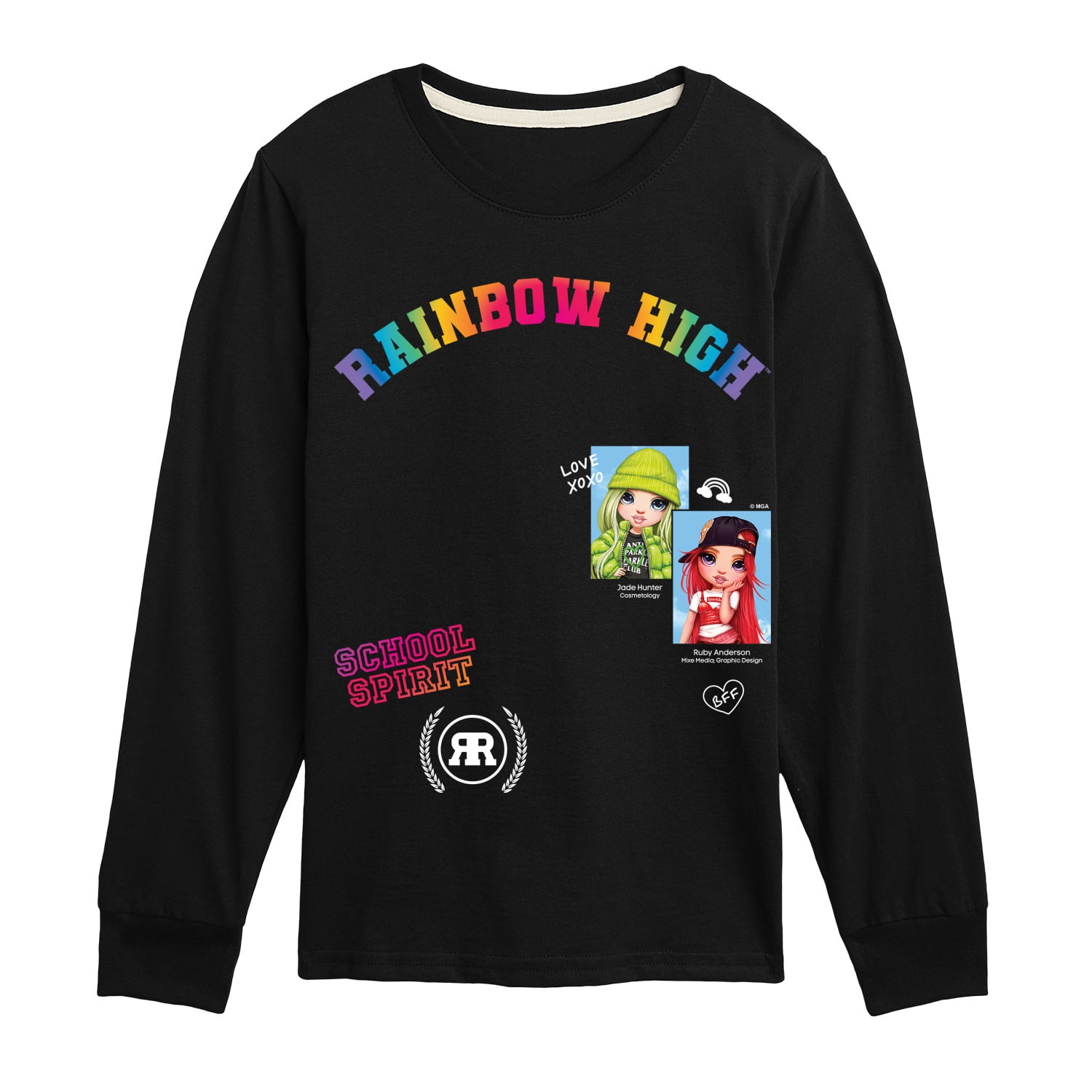 Rainbow High - Collegiate Faux Multi - Youth Boys Long Sleeve Graphic T ...