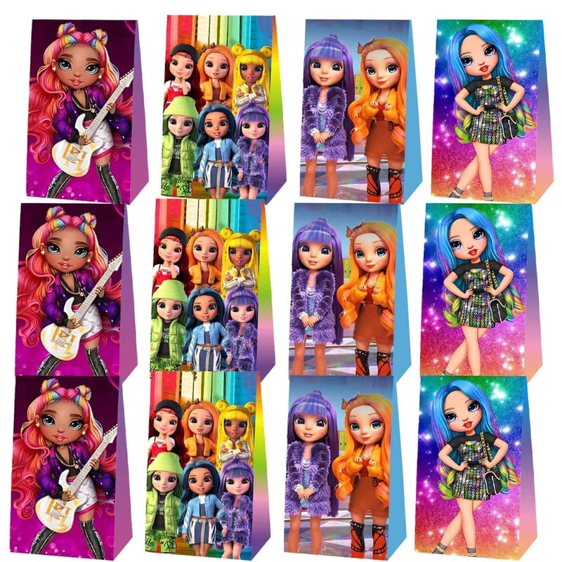 Rainbow High Dolls Candy Bags Birthday Goodie Party Favor Decorations ...