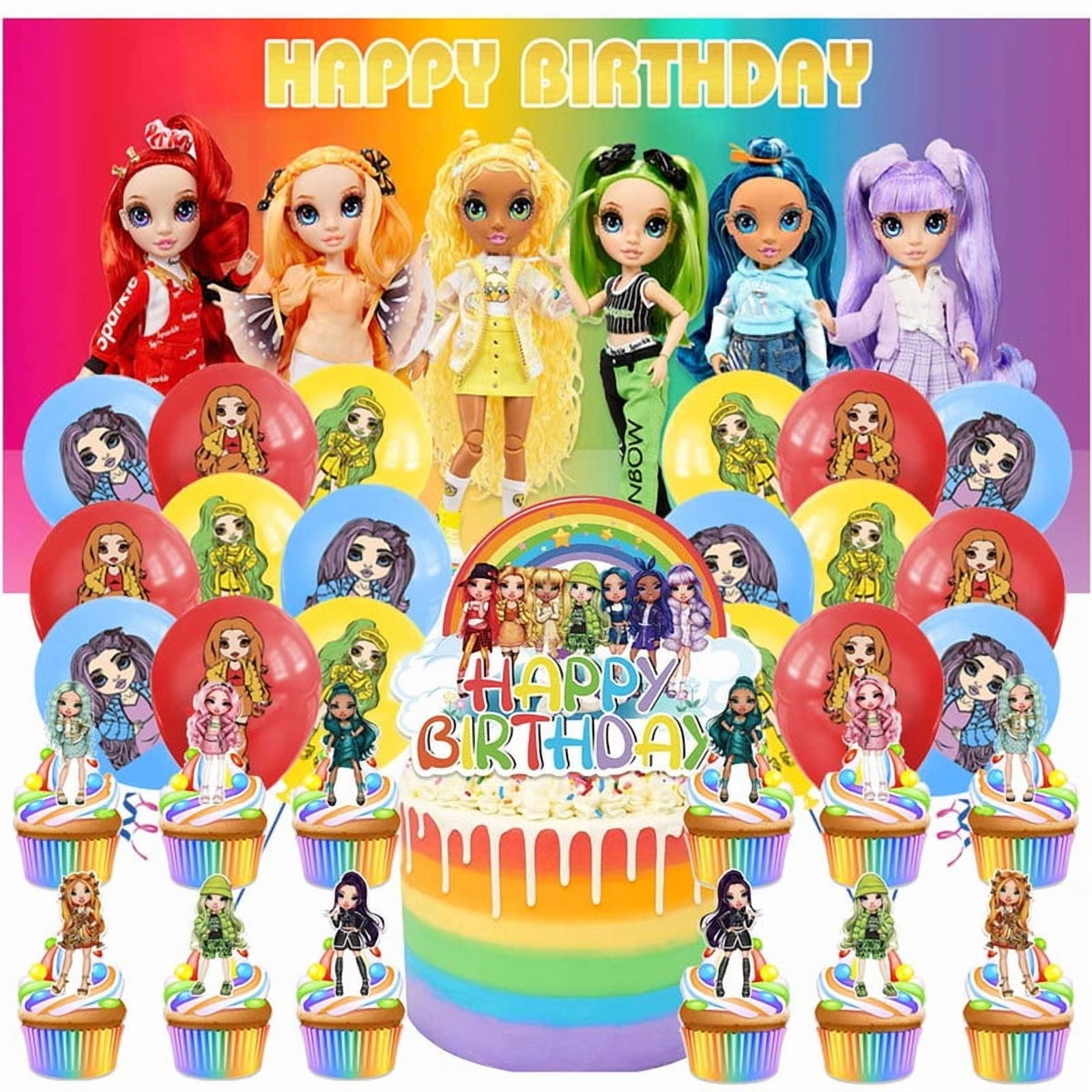 Rainbow High Dolls Party Supplies Kit Latex Balloons Birthday Decor ...
