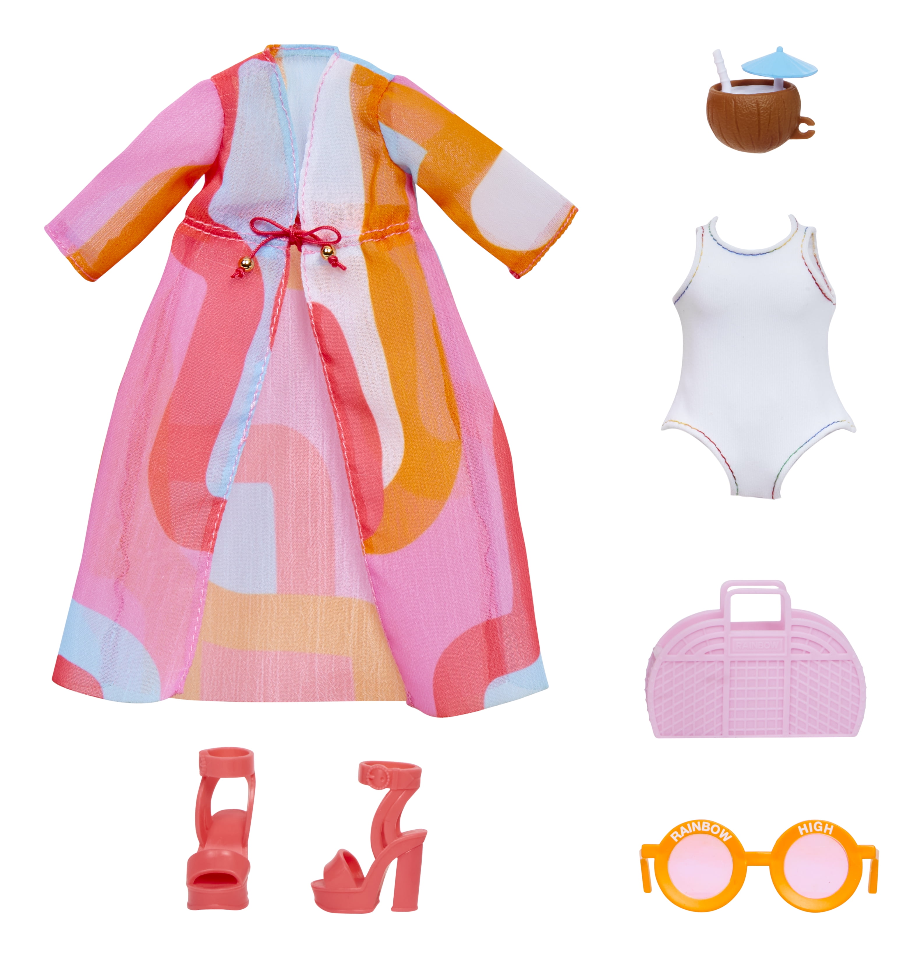 Rainbow High Fashion Pack, Pool Theme includes 1 Full Pool Outfit ...