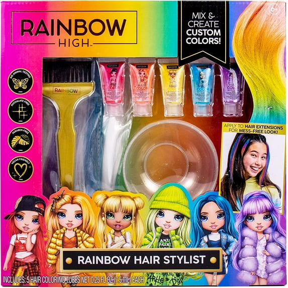 Rainbow High DIY Fashion Salon Hair Stylist Kit, 10-Piece Set, Custom ...