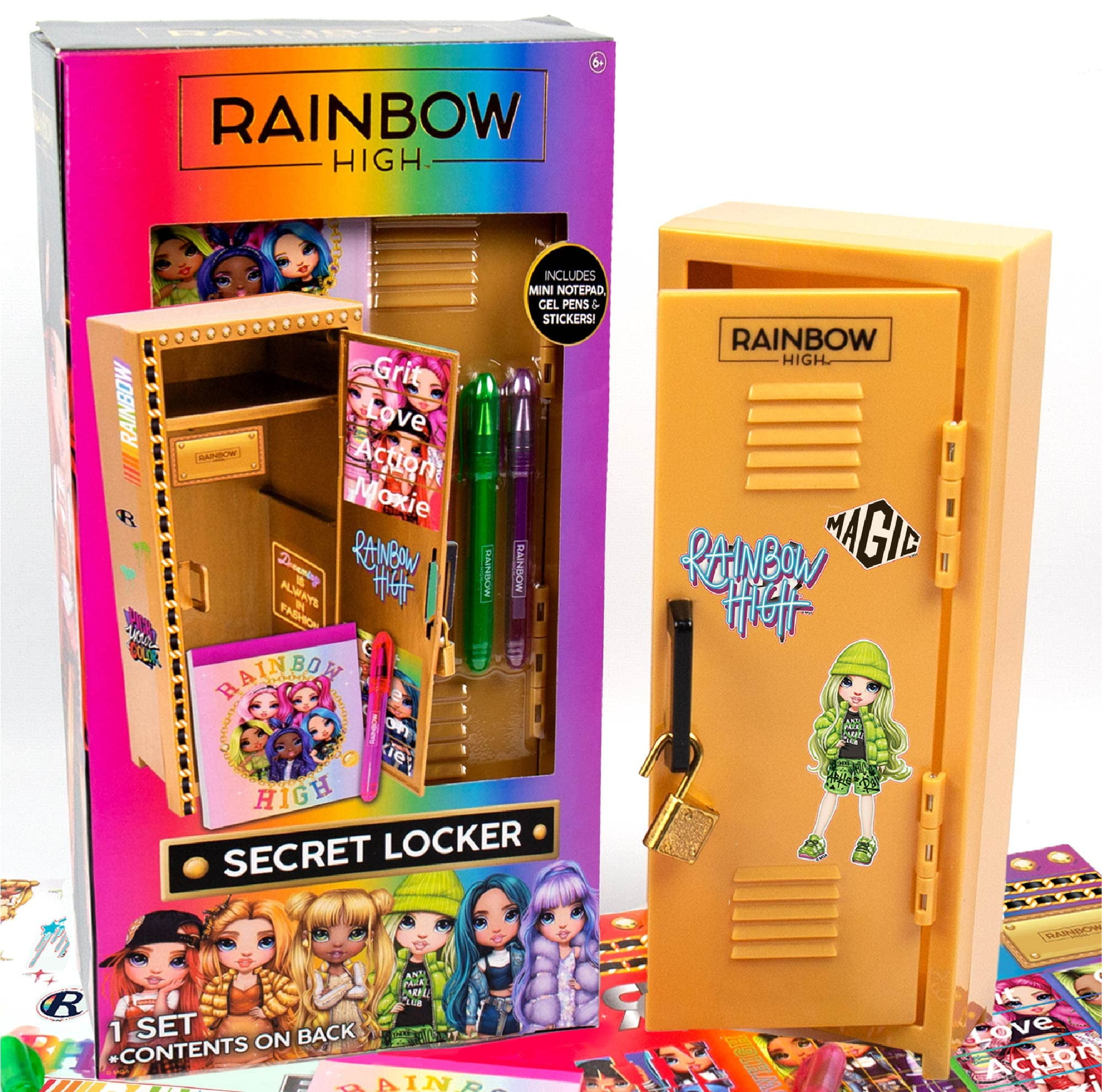 Rainbow High Secret Locker Stationery Set, Including Notepad, Gel Pens ...