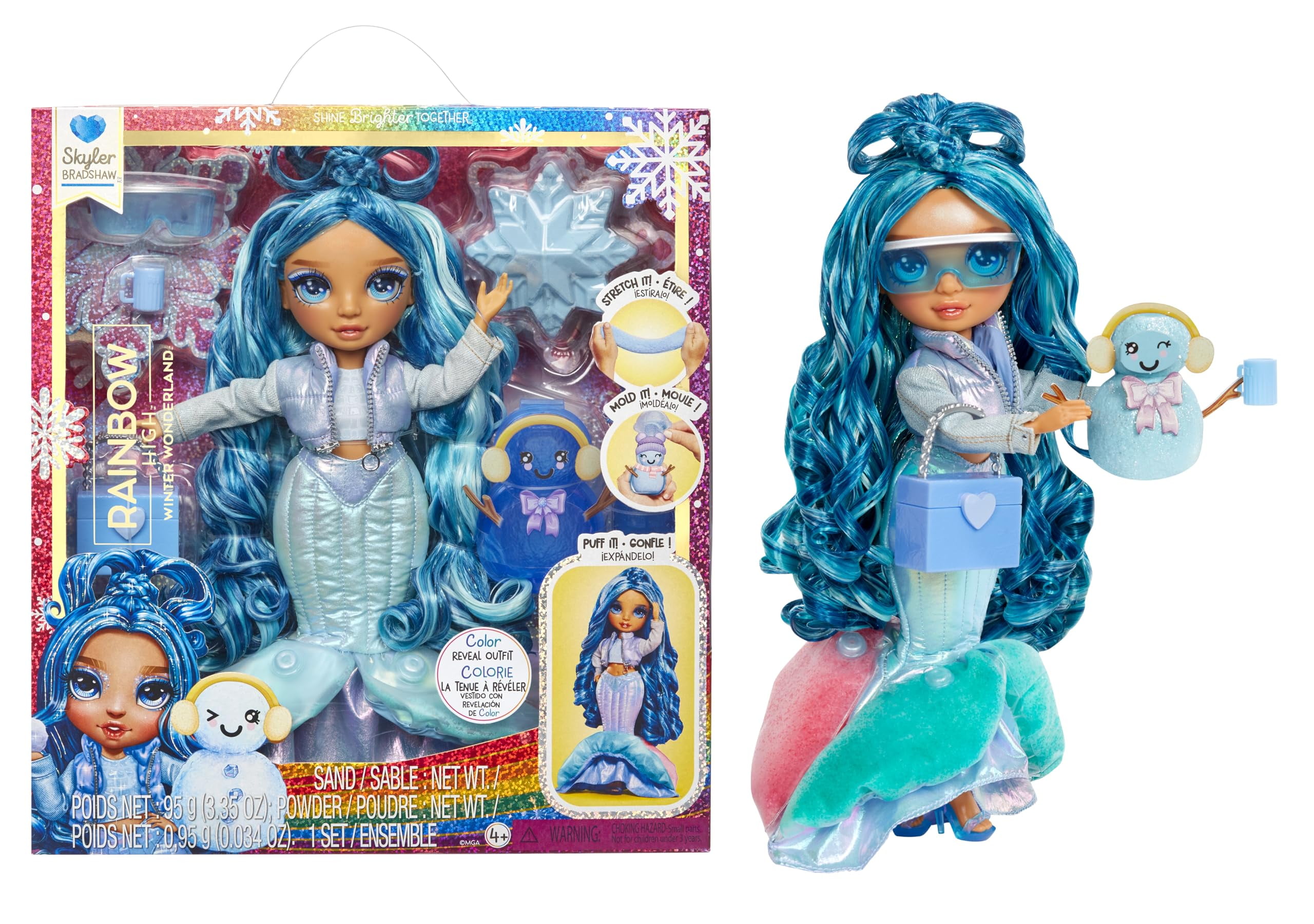 Rainbow High Winter Wonderland Skyler - Blue 11” Fashion Doll with ...