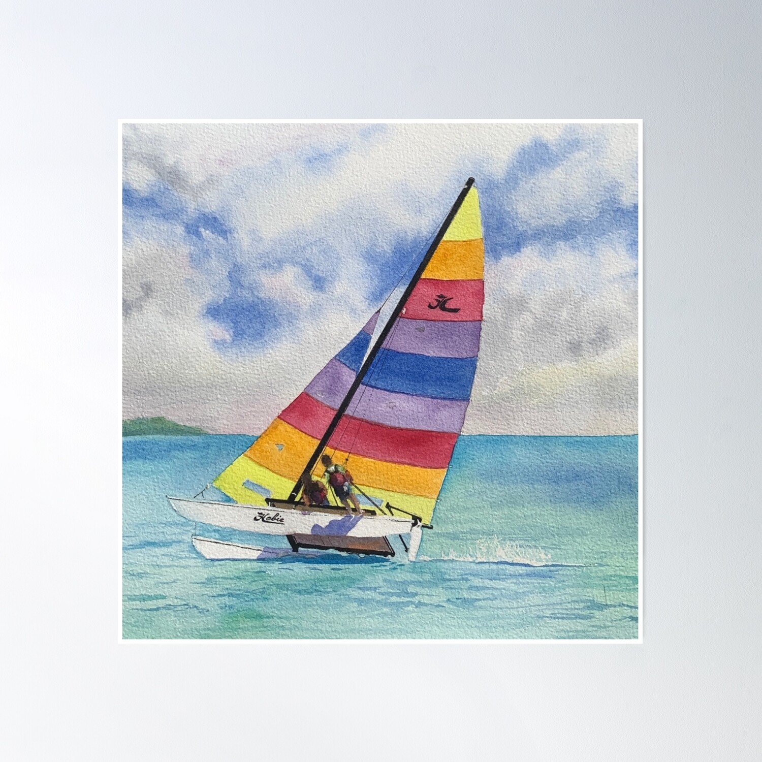 Rainbow Hobie Poster Wall Art, Modern Wall Decor, 24x24 UNFRAMED ...