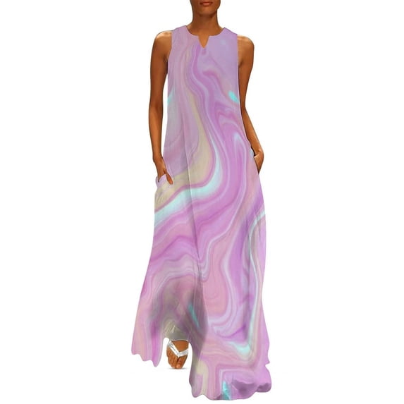 Rainbow Holographic Abstract Colors Long Dress luxury evening dresses ...