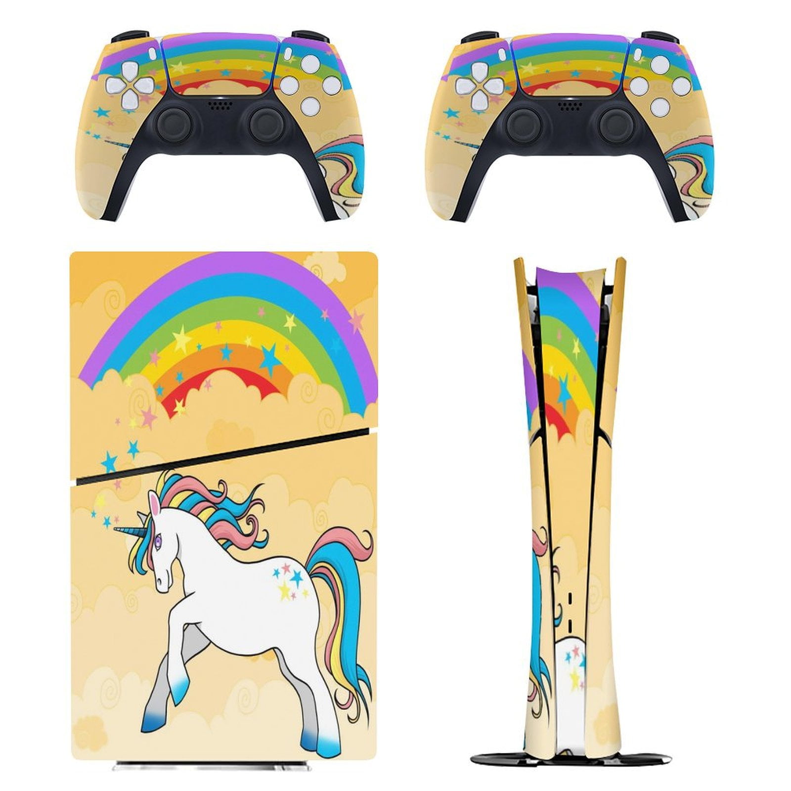 Rainbow, Horse, Cartoon PS5/PS5 Slim Digital Disc Skin Sticker For ...