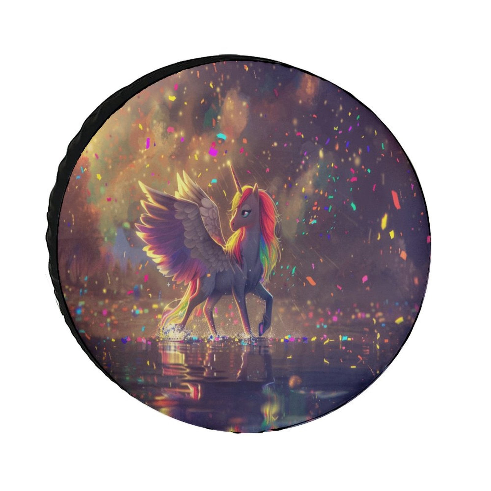Rainbow Horse with Wings Spare Tire Cover Tire Covers Protector Wheel ...