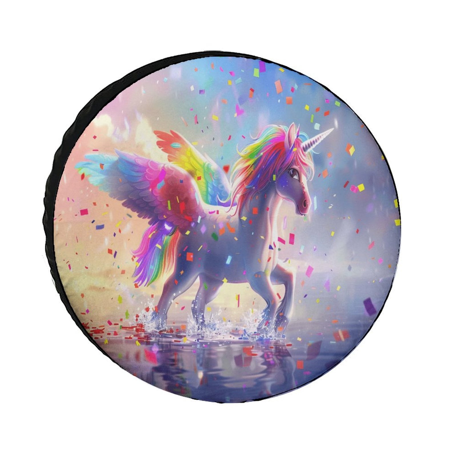 Rainbow Horse with Wings Spare Tire Cover for Trailer, Waterproof ...