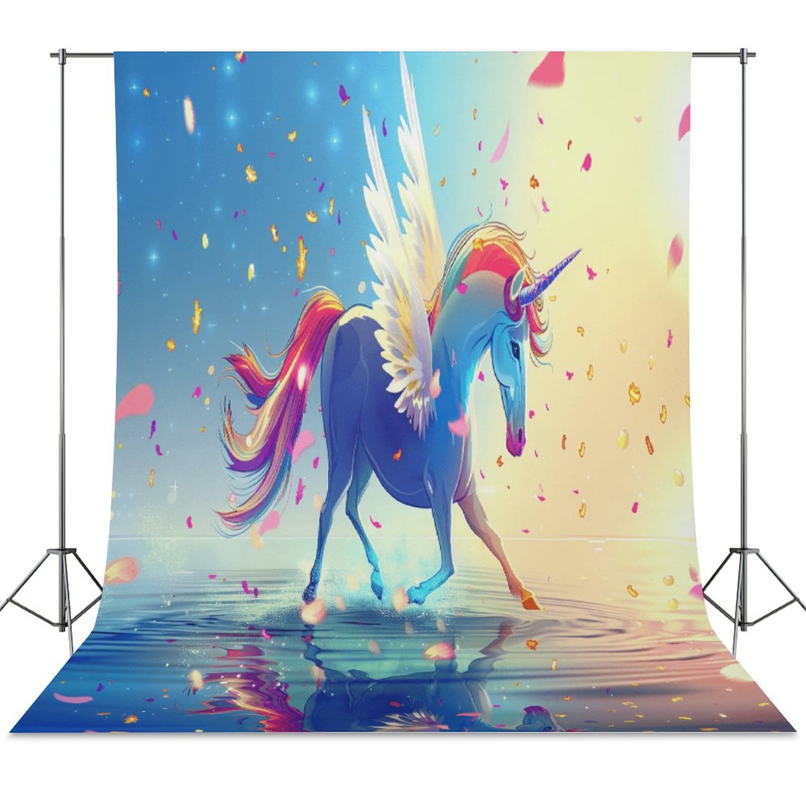 Rainbow Horse with Wings Backdrops for Photography for Party Backdrop ...