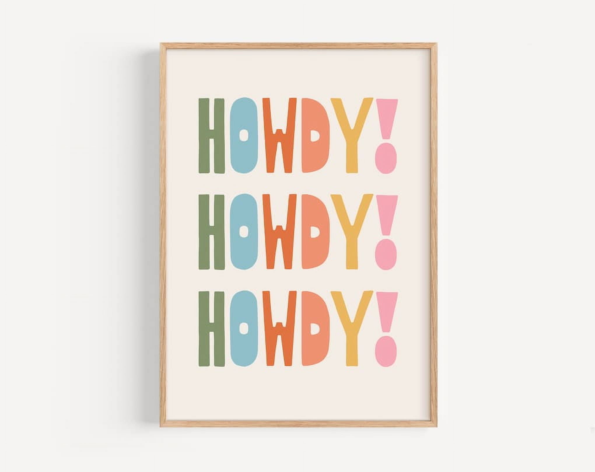 Rainbow Howdy Print, Cheerful Kids Room Poster, Bright Playroom Decor ...