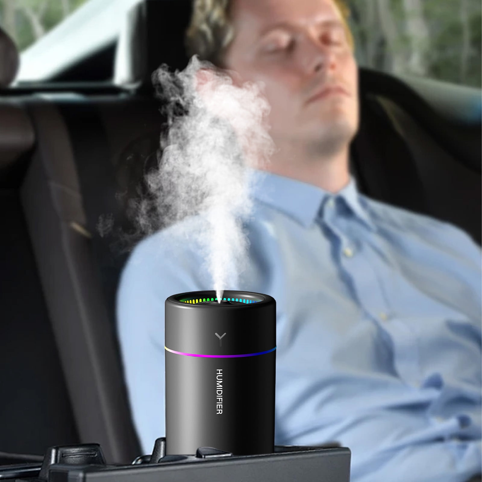 Rainbow Humidifier with Colorful LED Lights, 280mL Portable Nano Mist ...