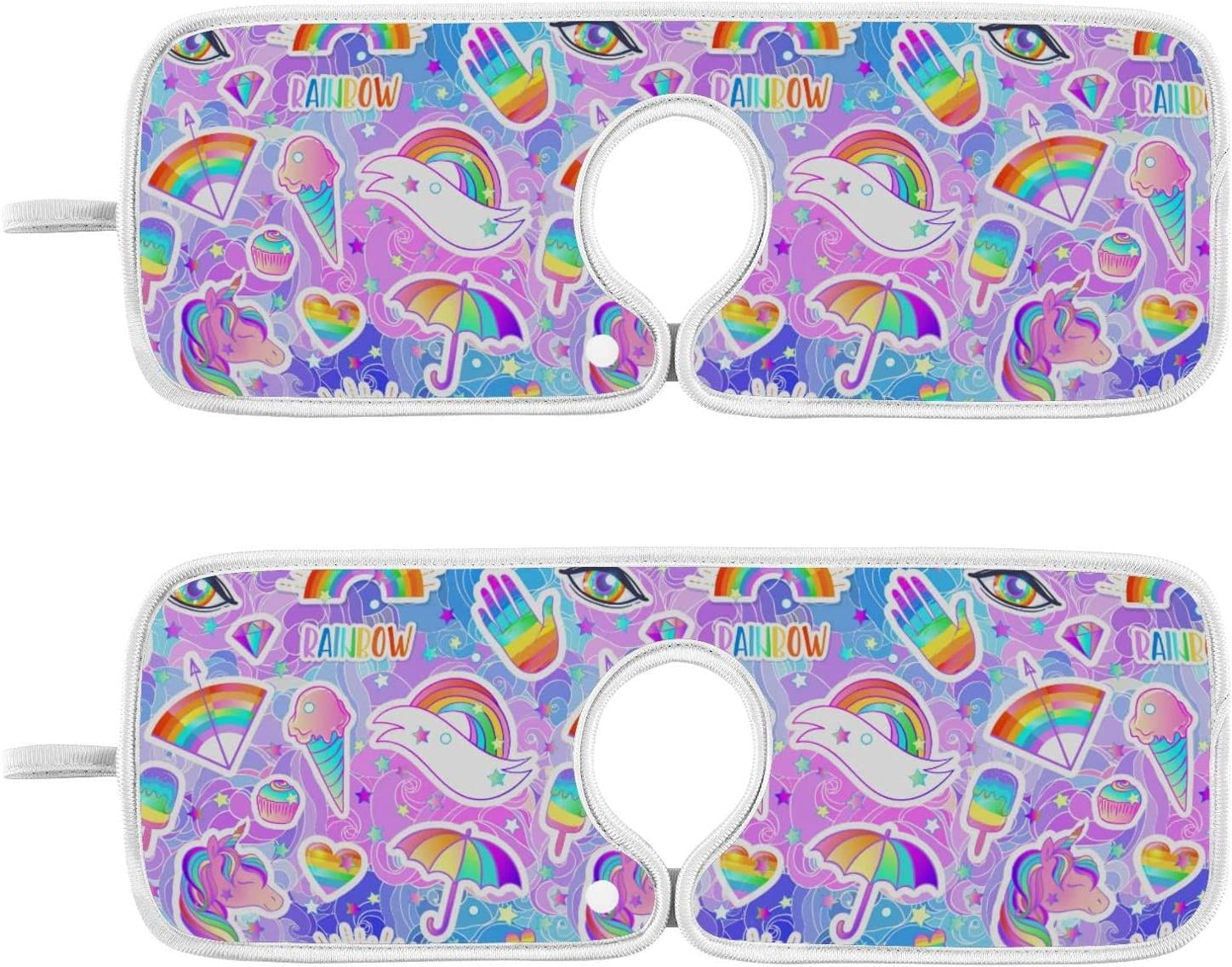 Rainbow Ice Cream Unicorn Sink Splash Guard for Faucet 2 Packs Faucet ...