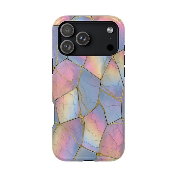 Rainbow Iridescent Kintsugi Aurora Marble Colorful Shimmer Case form ...
