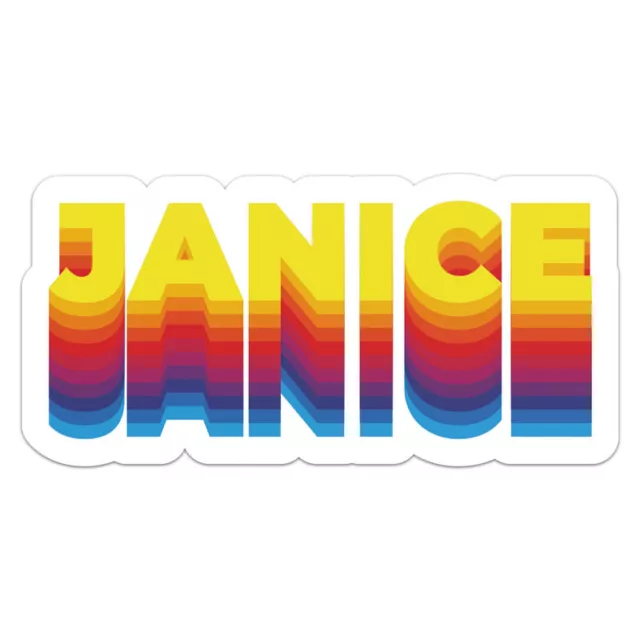 Rainbow Janice Name Sticker Phone Decal Water Bottle Stickers Car ...