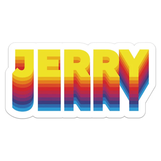 Rainbow Jerry Name Sticker Phone Decal Water Bottle Stickers Car Decals ...
