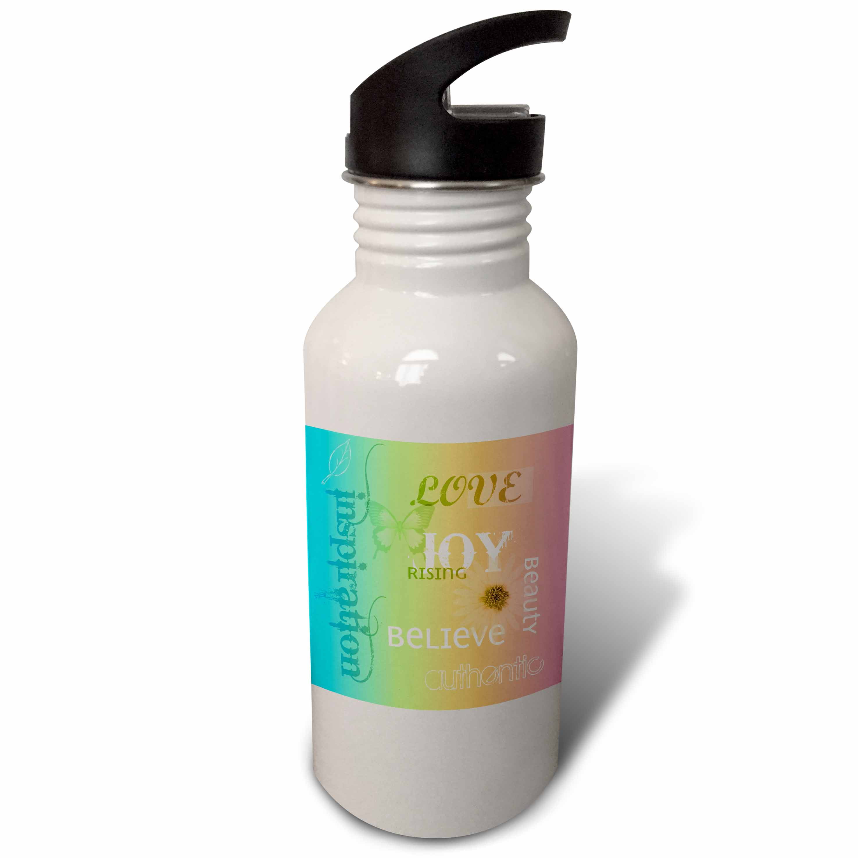 Rainbow Joy Rising- Inspirational Words- Motivational 21 oz Sports ...
