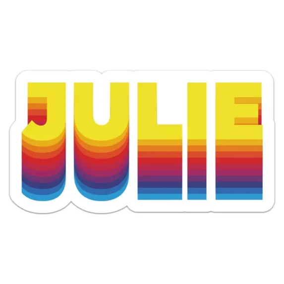 Rainbow Julie Name Sticker Phone Decal Water Bottle Stickers Car Decals ...