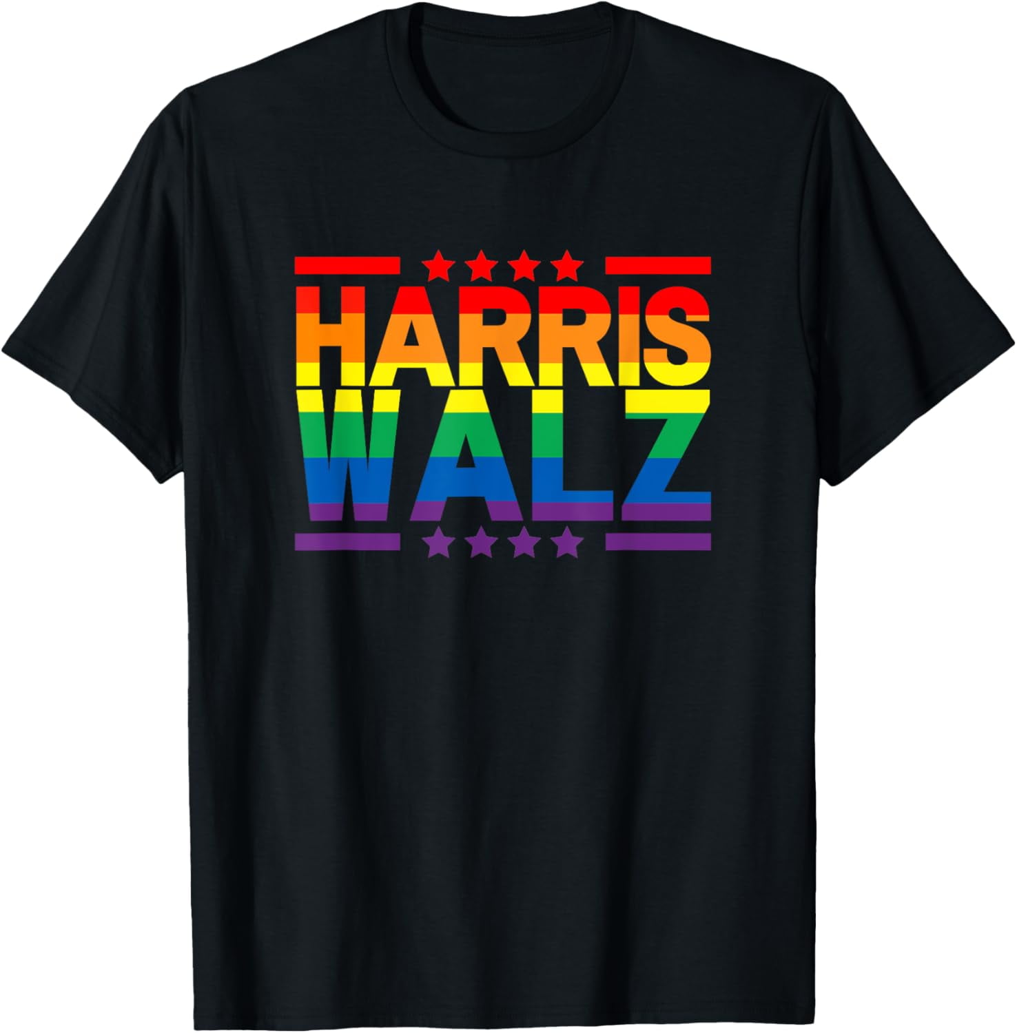Rainbow Kamala Harris Tim Walz, LGBTQ Pride, President T-Shirt ...