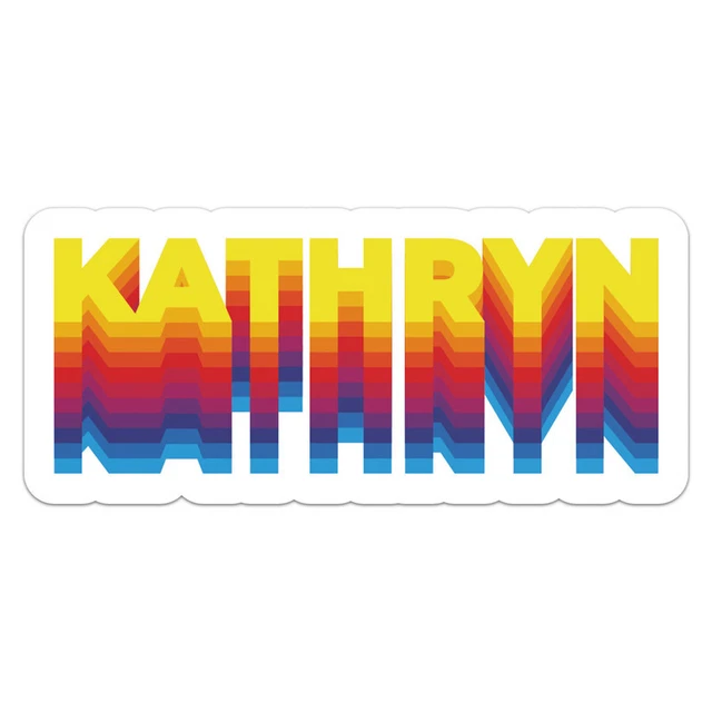 Rainbow Kathryn Name Sticker Phone Decal Water Bottle Stickers Car ...