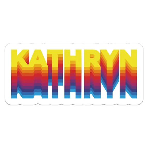 Rainbow Kathryn Name Sticker Phone Decal Water Bottle Stickers Car ...