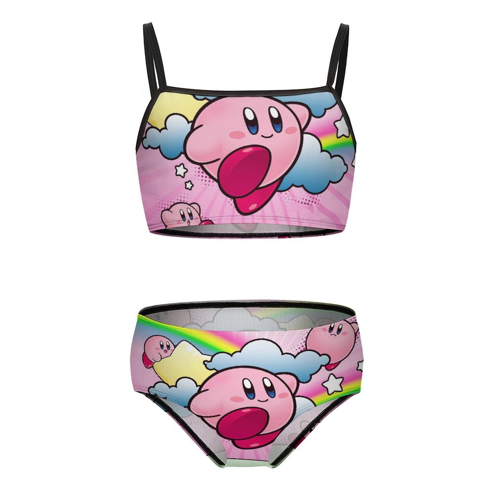 Rainbow Kirby Children's Swimsuit Girls Swimwear 2 Piece Bikini Sets ...