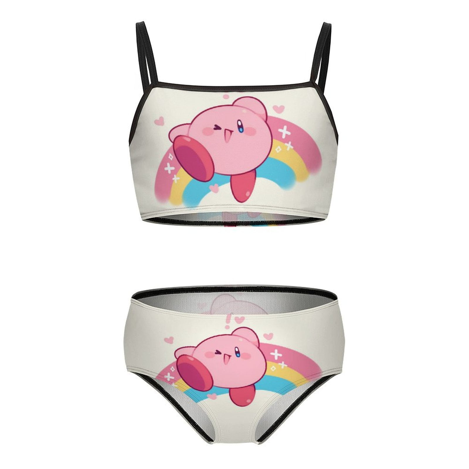 Rainbow Kirby Children's Swimsuit Girls Swimwear 2 Piece Bikini Sets ...