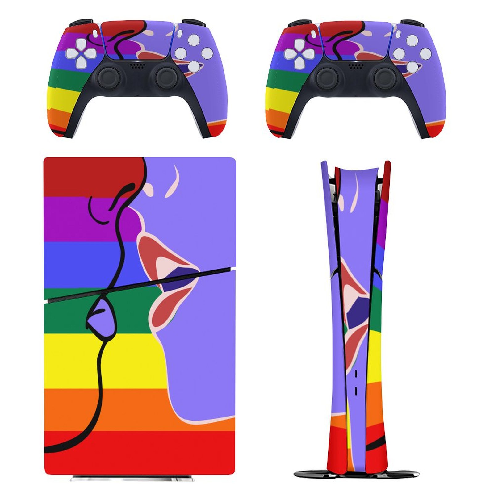 Rainbow, Kiss，lgbt+ PS5/PS5 Slim Digital Disc Skin Sticker For Console ...