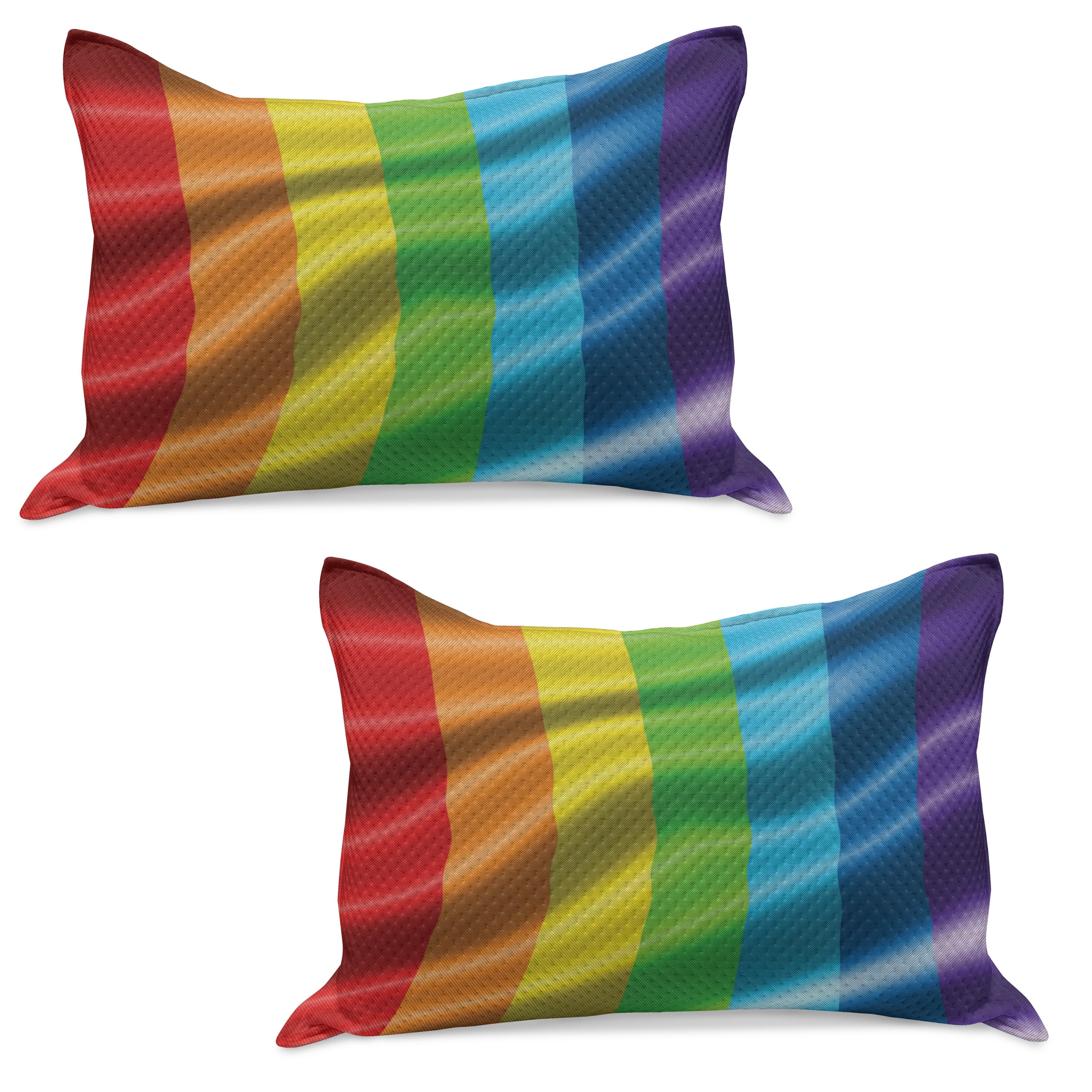 Rainbow Knitted Quilt Pillowcover Set of 2, Pride Flag Inspired Design ...