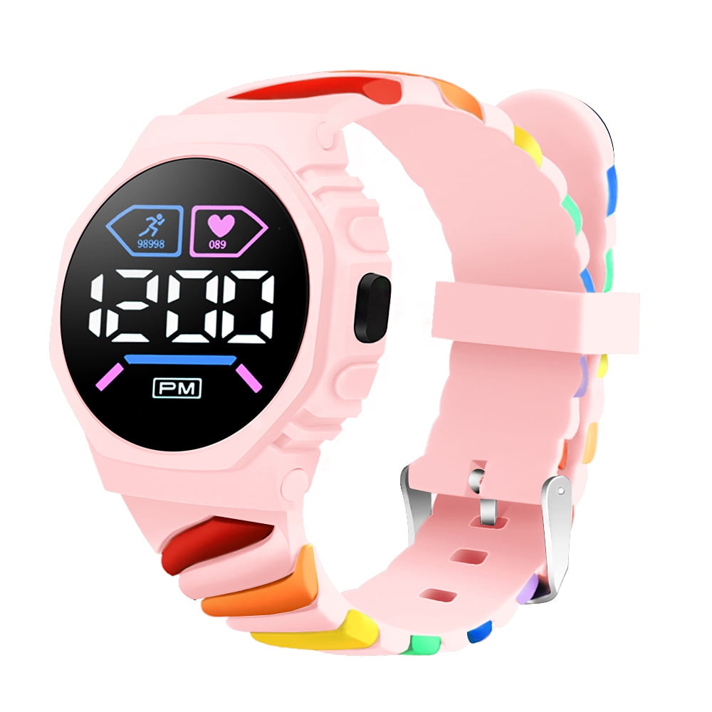Rainbow LED Electronic Watch Digital Outdoor Sports Fashion Electronic ...