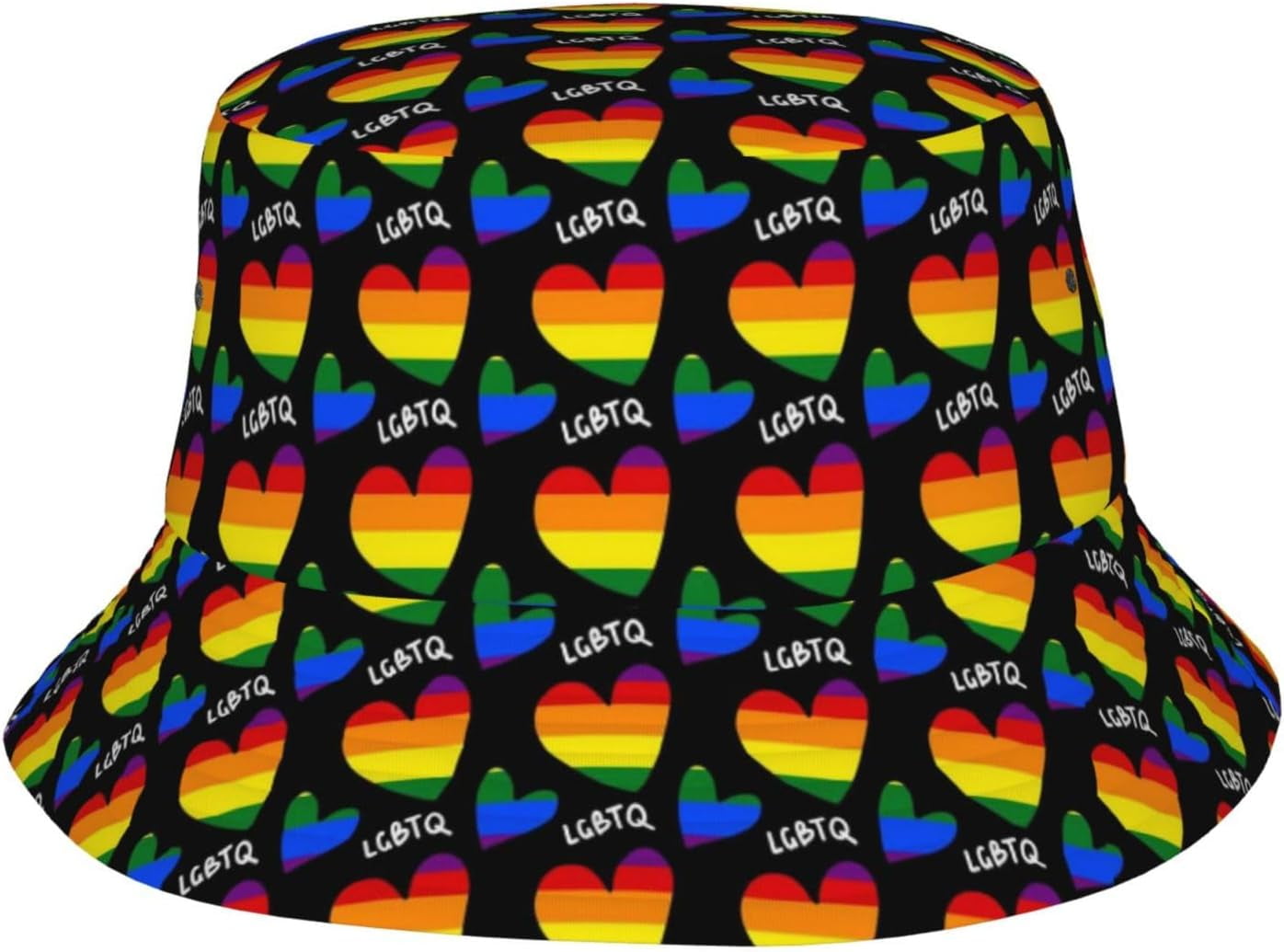 Rainbow LGBT Gay Pride Bucket Hat Wide Brim Sun Hat Outdoor Fisherman Cap for Fishing Hiking ...