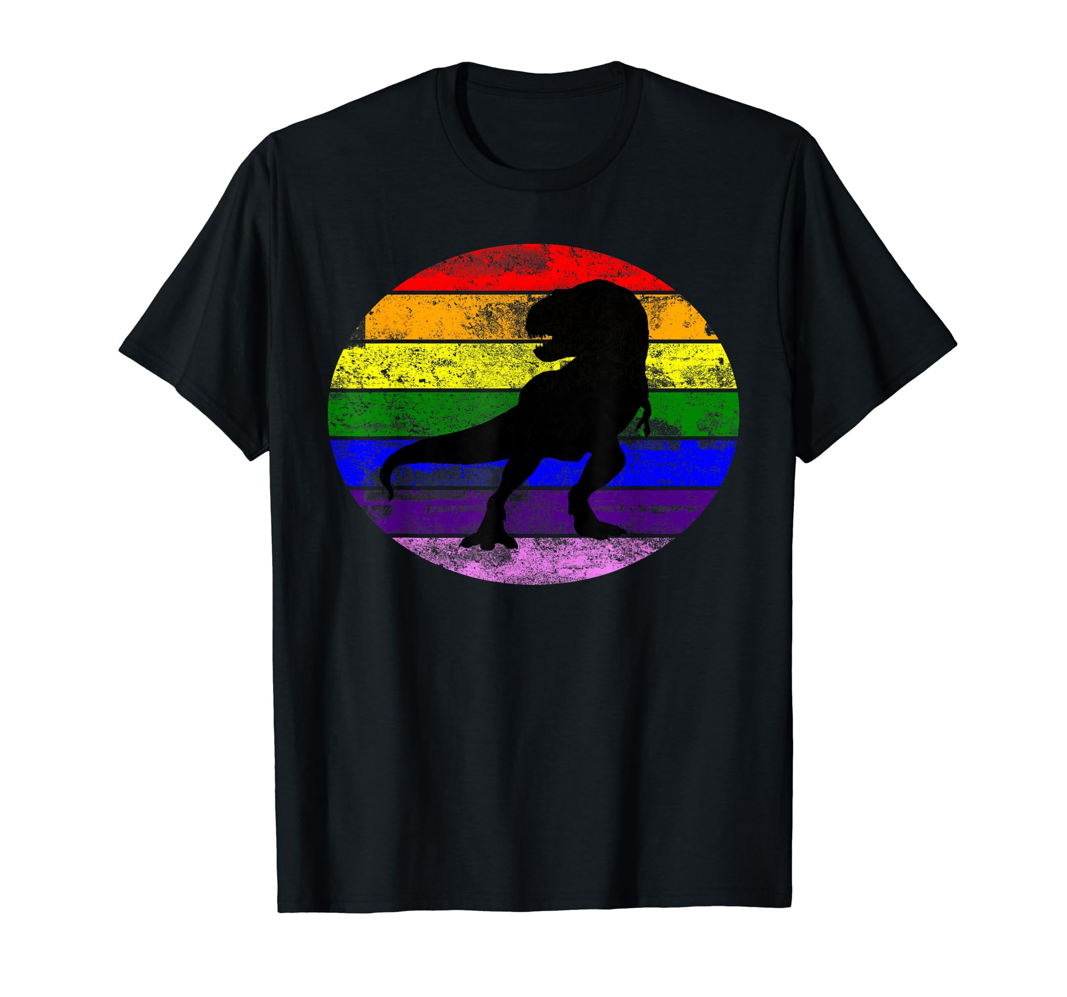 Rainbow LGBTQA Pride Tyrannosaurus T-rex Dinosaur Jurassic T-Shirt ...