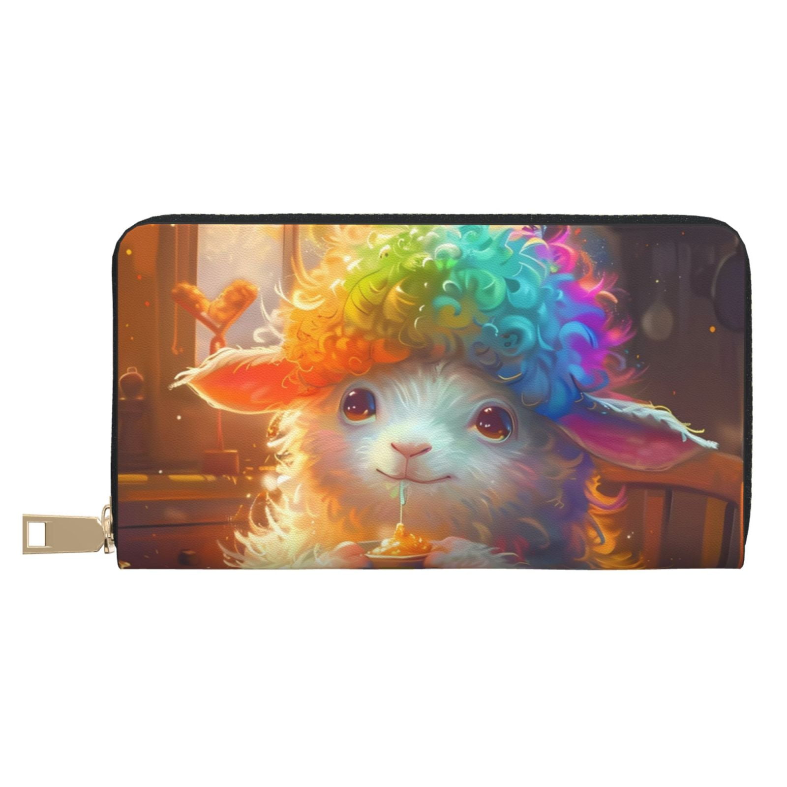 Rainbow Lamb Breakfast Wallet Women, Leather Bifold Multi Card Wallet ...