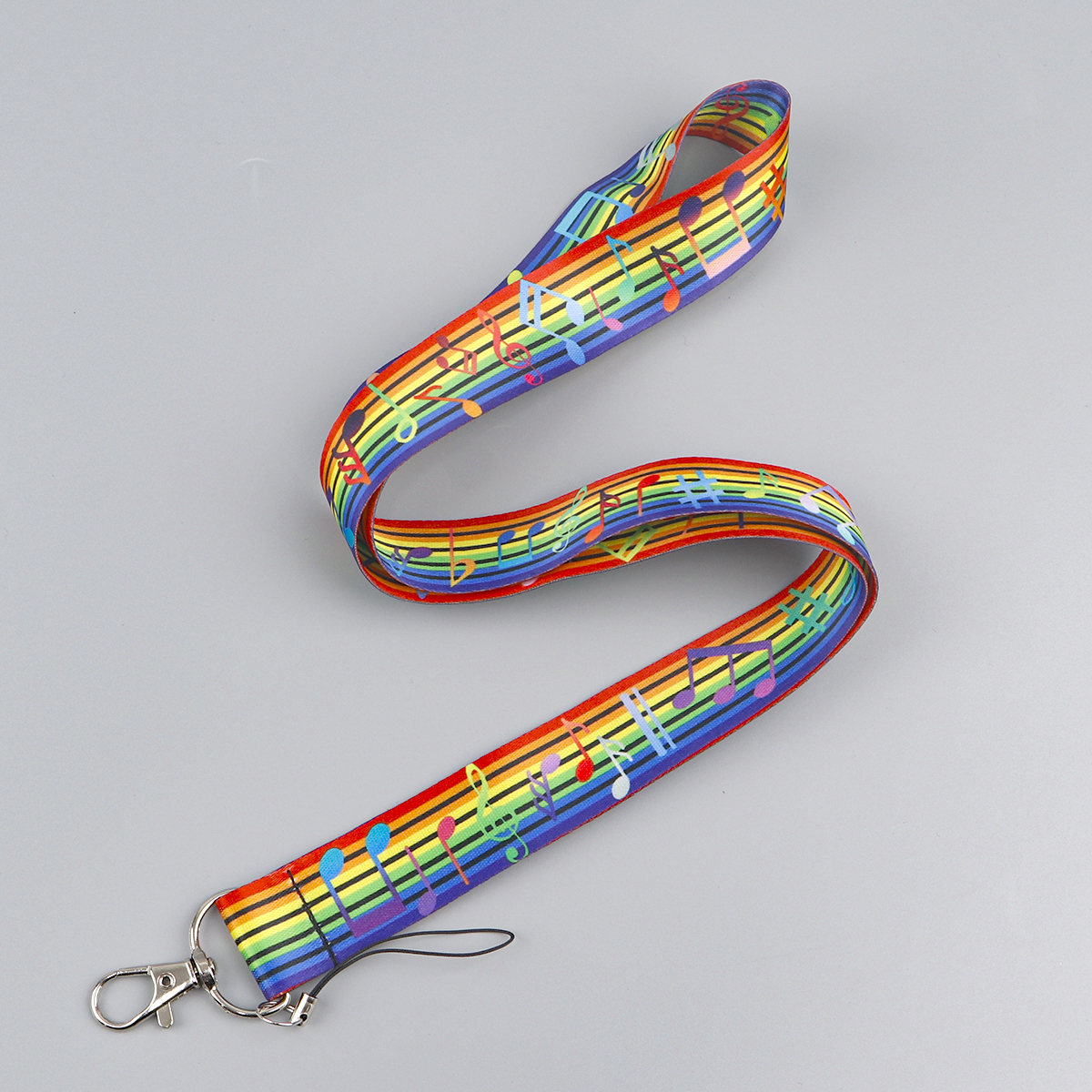 Rainbow Lanyards for Keys Musical Notes Neck Strap ID Card Gym Cell ...