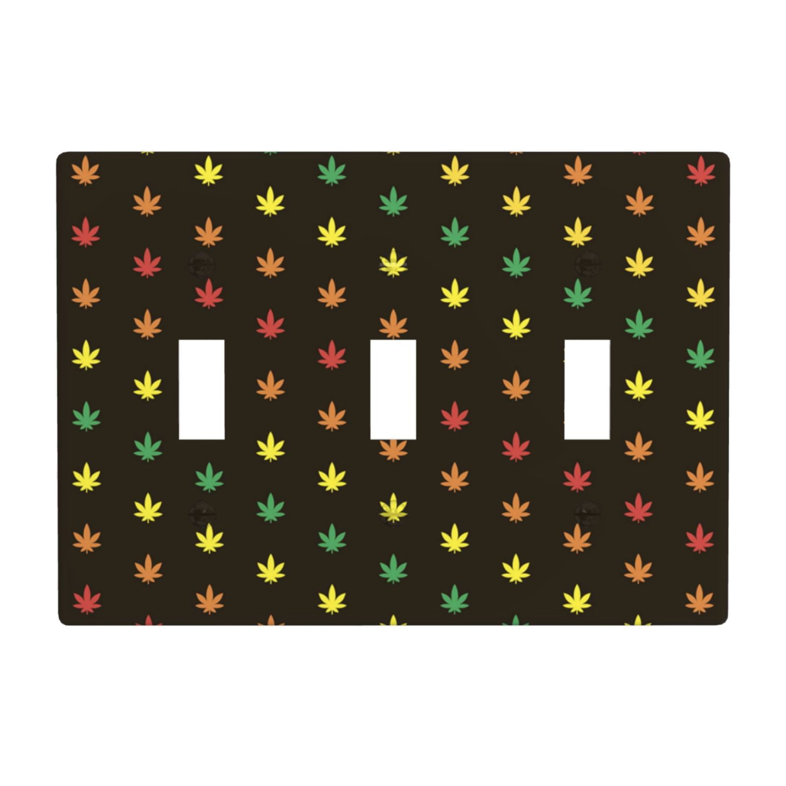 Rainbow Leaf 3 Gang Light Switch Cover Decorative Triple Toggle Wall ...