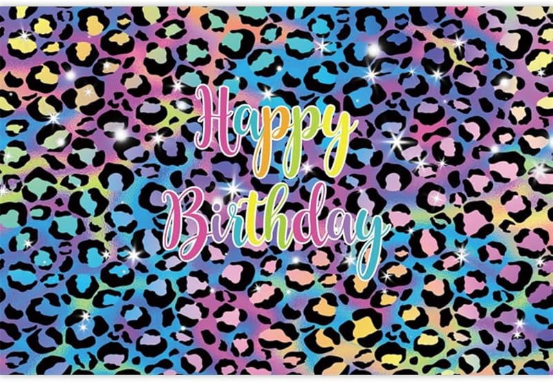 Rainbow Leopard Birthday Backdrop, Multicolor, Birthday Party - Walmart.com