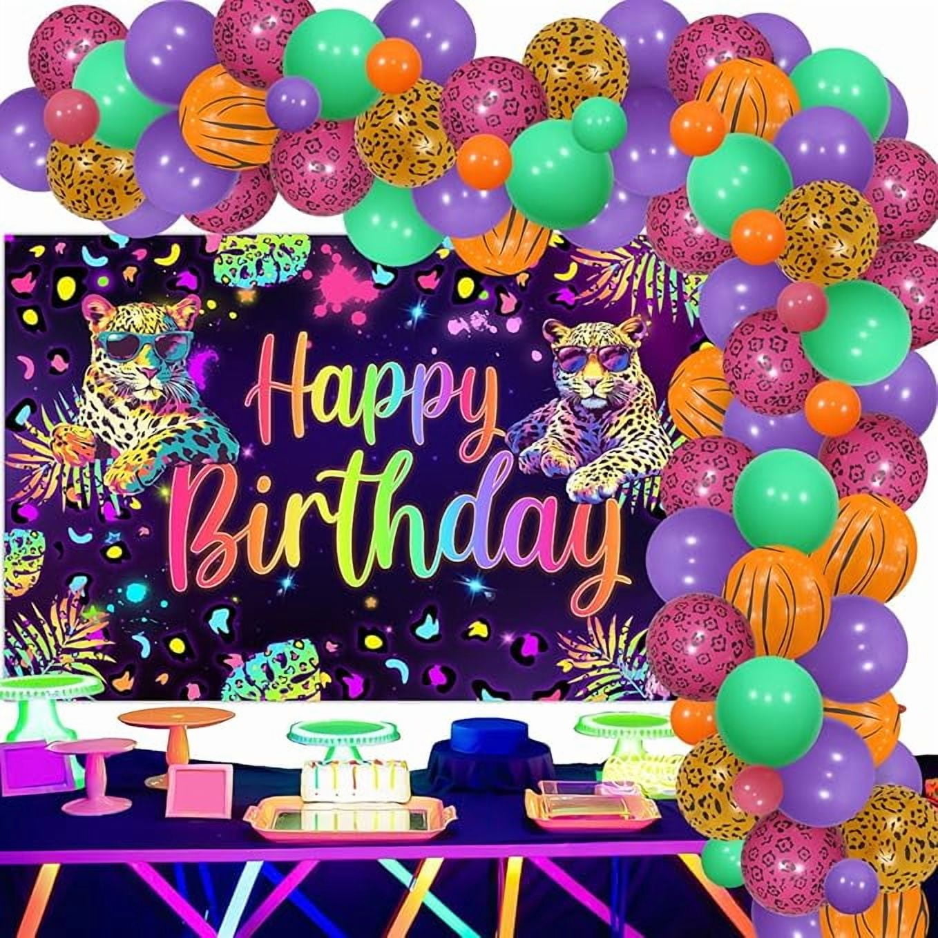 Rainbow Leopard Birthday Decorations for Boys Girls Cheetah Happy ...
