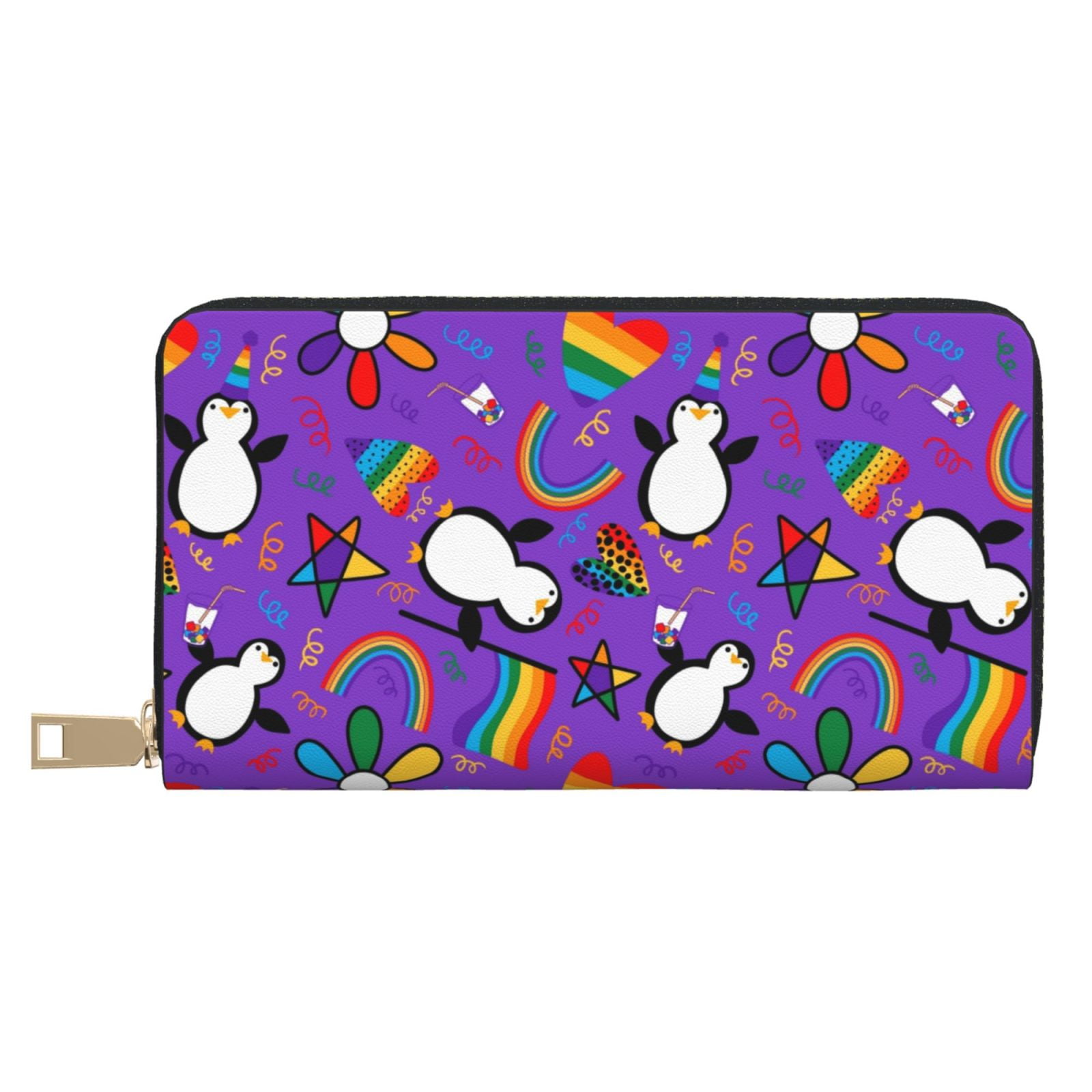 Rainbow Lgbt Penguin Wallet Women, Leather Bifold Multi Card Wallet ...