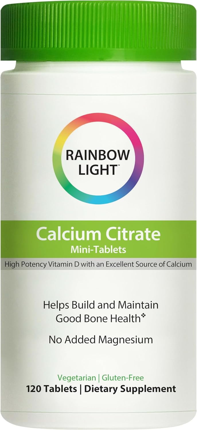 Calcium Citrate Mini-Tablets With Vitamin D | 120 Count | by Rainbow ...